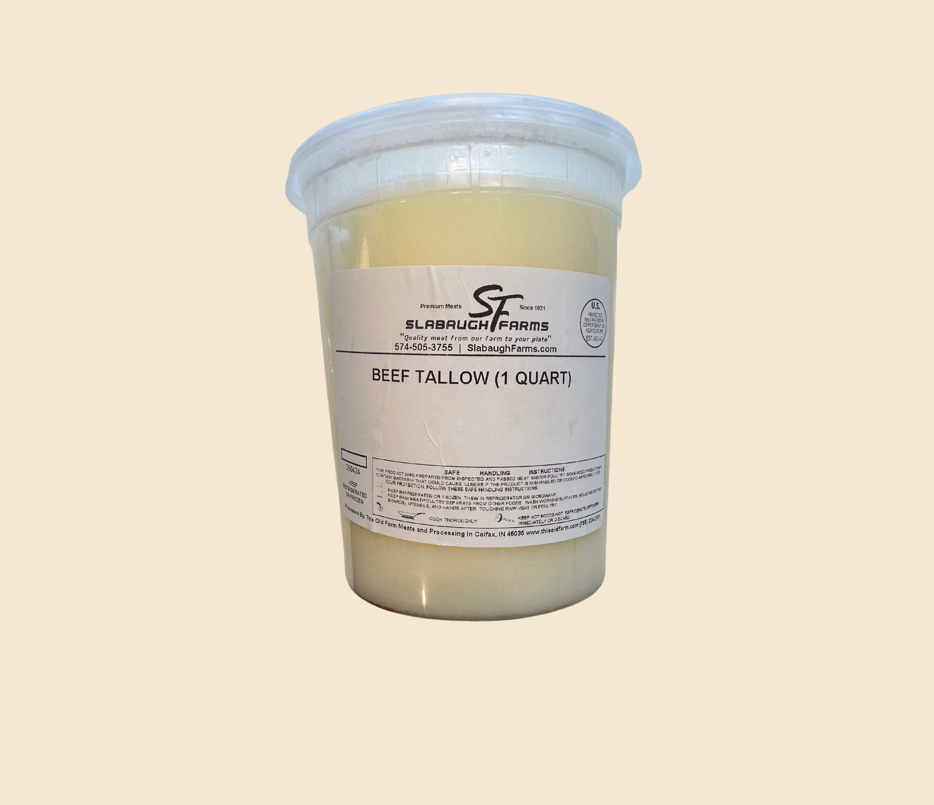 Beef Tallow 1 Quart Jar – Slabaugh Farms